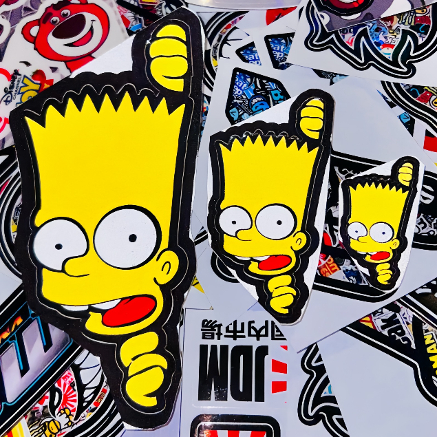 Tem Sticker Phản Quang 3M SimpSon Cậu Bé Vàng Núp Chống Nước Có 3 Kích ...