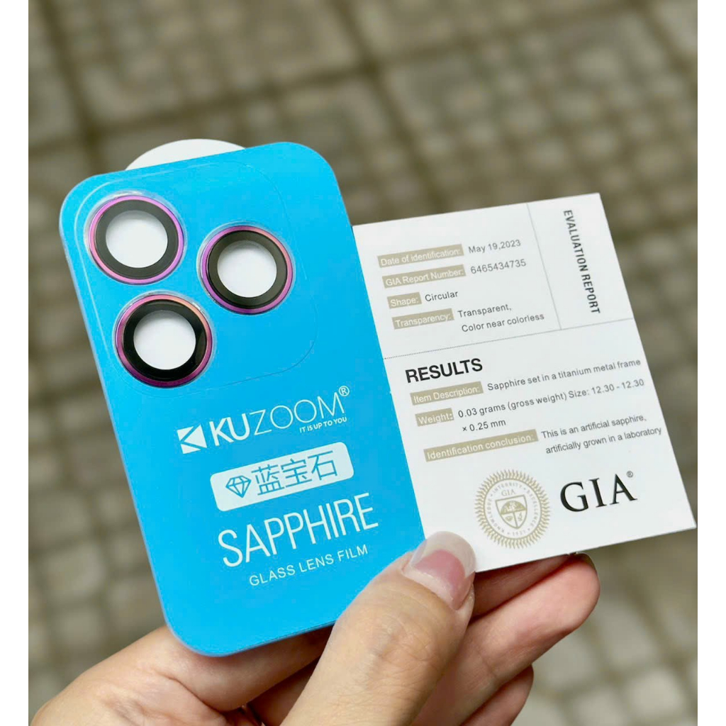 Miếng dán mắt Camera Kuzoom Sapphire Titan 7 màu cho iPhone 15 Pro,15 ...