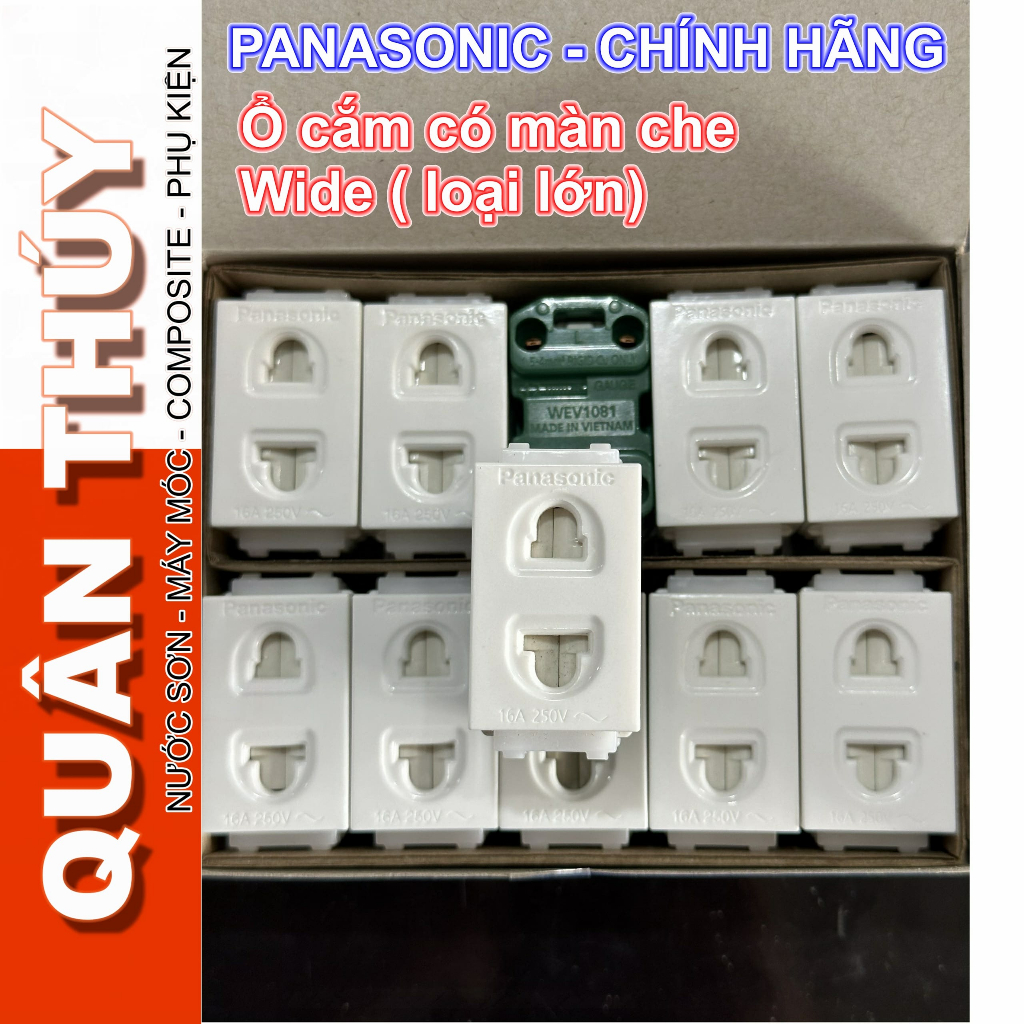 Ổ CẮM PANASONIC có màn che - WIDE (hạt lớn) - CHÍNH HÃNG - WEV1081SW ...