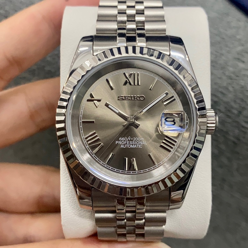Seiko Mod Datejust 39mm Gray Dial | Shopee Việt Nam