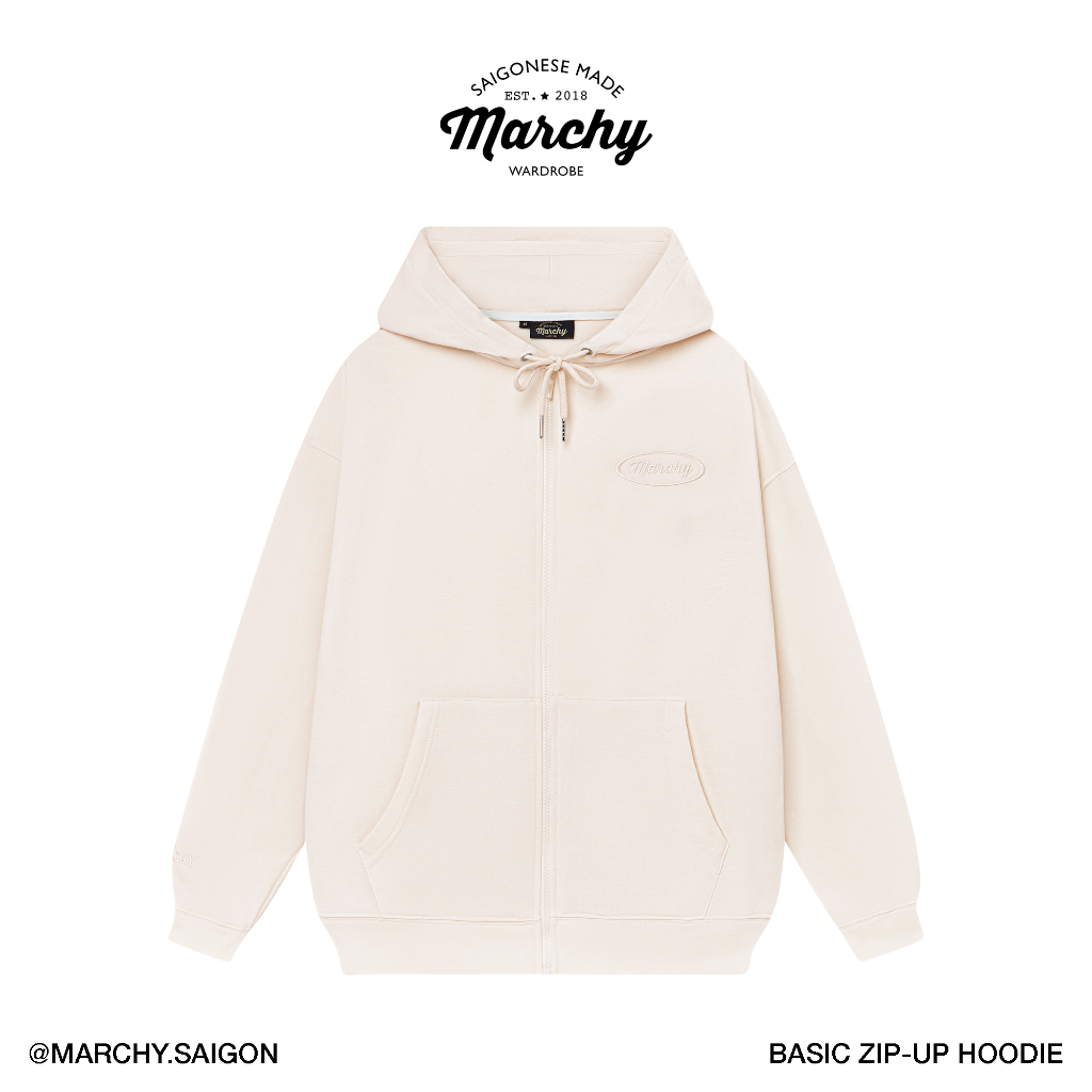 MARCHY - Basic Zip-up Hoodie - Áo khoác dây kéo | Shopee Việt Nam