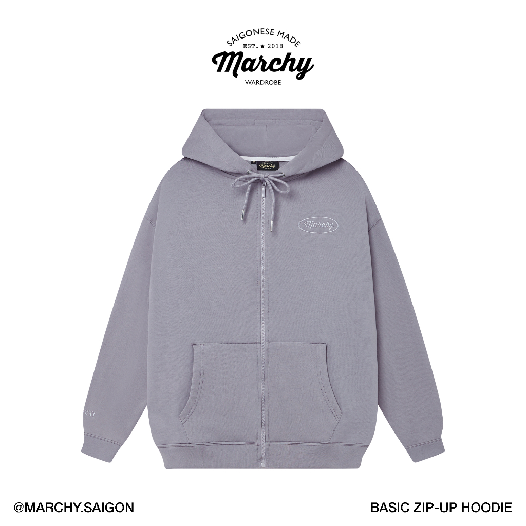 MARCHY - Basic Zip-up Hoodie - Áo khoác dây kéo | Shopee Việt Nam
