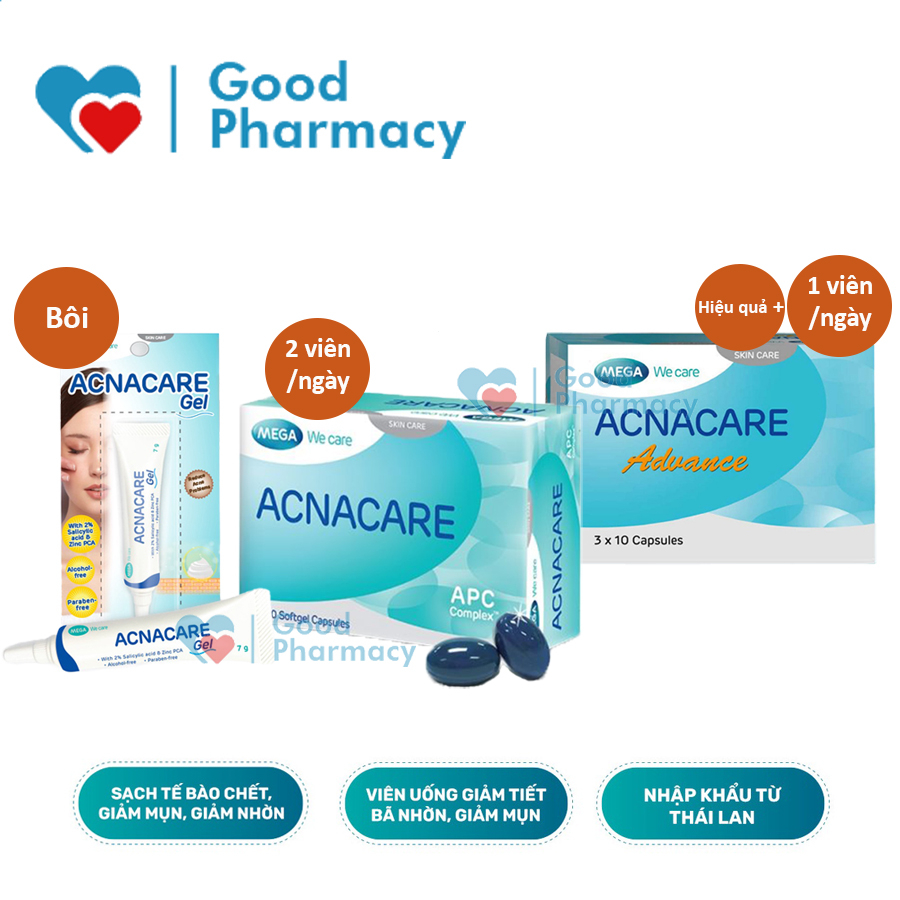 [CHÍNH HÃNG] Viên uống, gel Acnacare (Thường / Advance) giảm tiết bã ...