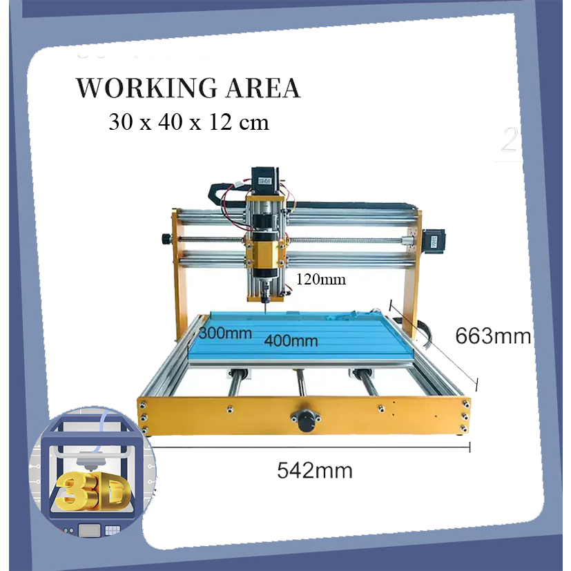 Máy cắt khắc phay gỗ CNC mini 3040 spindle 500w (Laser diode tùy chọn ...