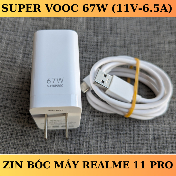 Bộ sạc SuperVooc 67w (11v-6.5a) zin bóc máy Realme 10 pro plus, Realme ...