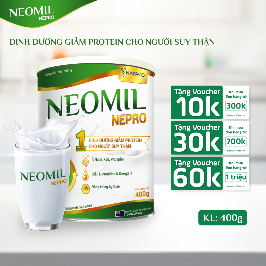 [Cam Kết Chính Hãng] Sữa NEOMIL NEPRO 1 Lon 400G - Sữa Dinh Dưỡng Giảm Protein Dành Cho Người ...