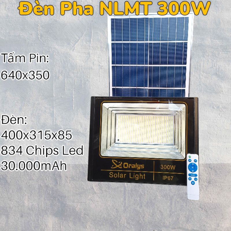 Đèn Pha Led Năng Lượng Mặt Trời NLMT 300W Oralys 834 Chip Vỏ Nhôm Đúc ...