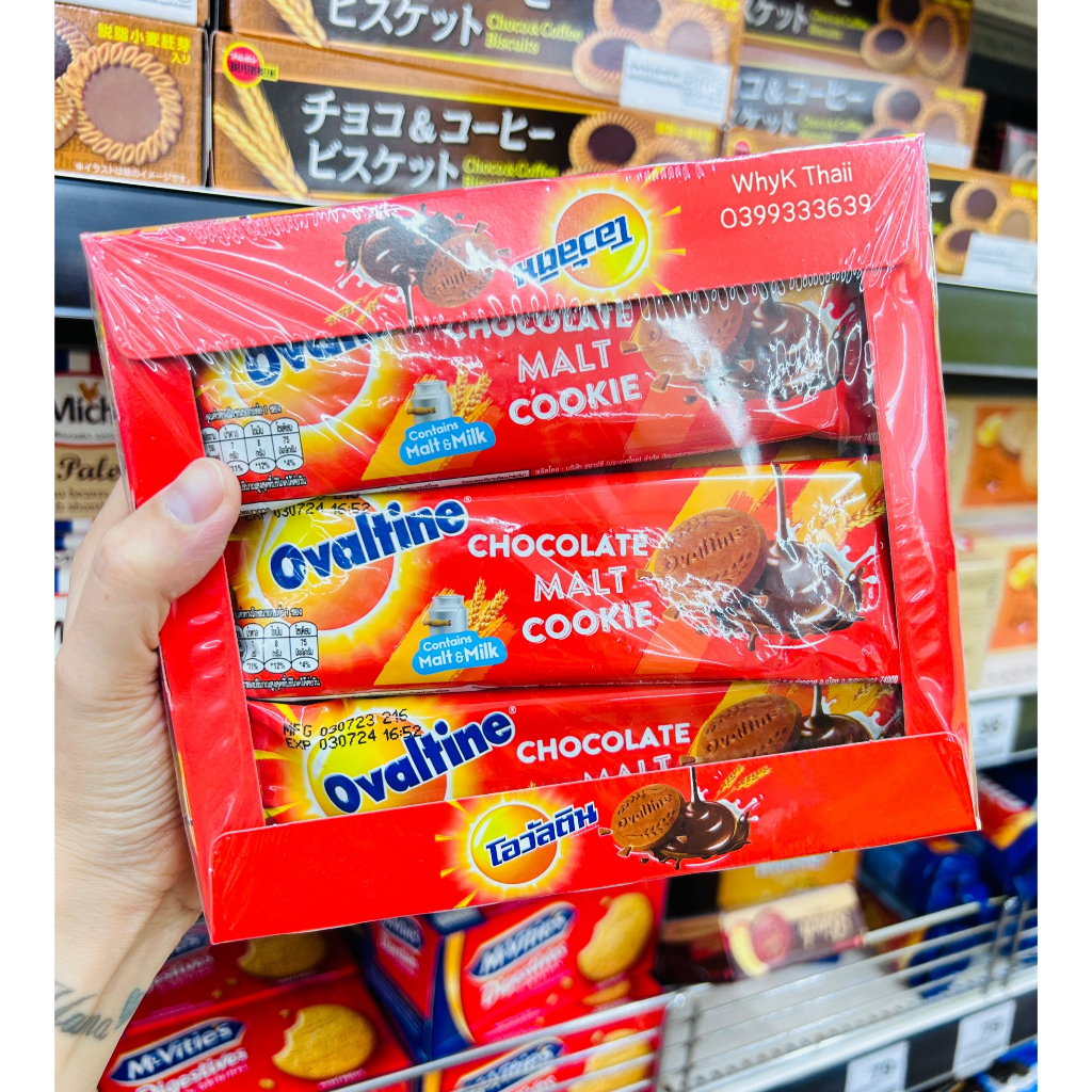 Bánh Cookie Ovaltine Thái Lan thơm ngon bổ dưỡng Lốc 12 thanh bánh ...