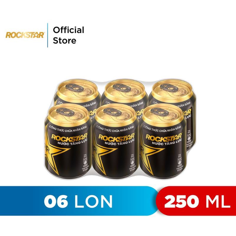 Lốc 6 Lon Nước Tăng Lực ROCKSTAR 250ml/Lon | Shopee Việt Nam