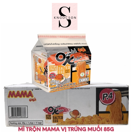 THÙNG 24 GÓI MÌ TRỘN OK MAMA VỊ TRỨNG MUỐI, VỊ TOMYUM CHUA CAY 85G ...