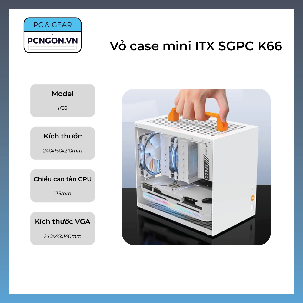 [PCNGON] Vỏ case máy tính mini ITX SGPC K66 | Shopee Việt Nam