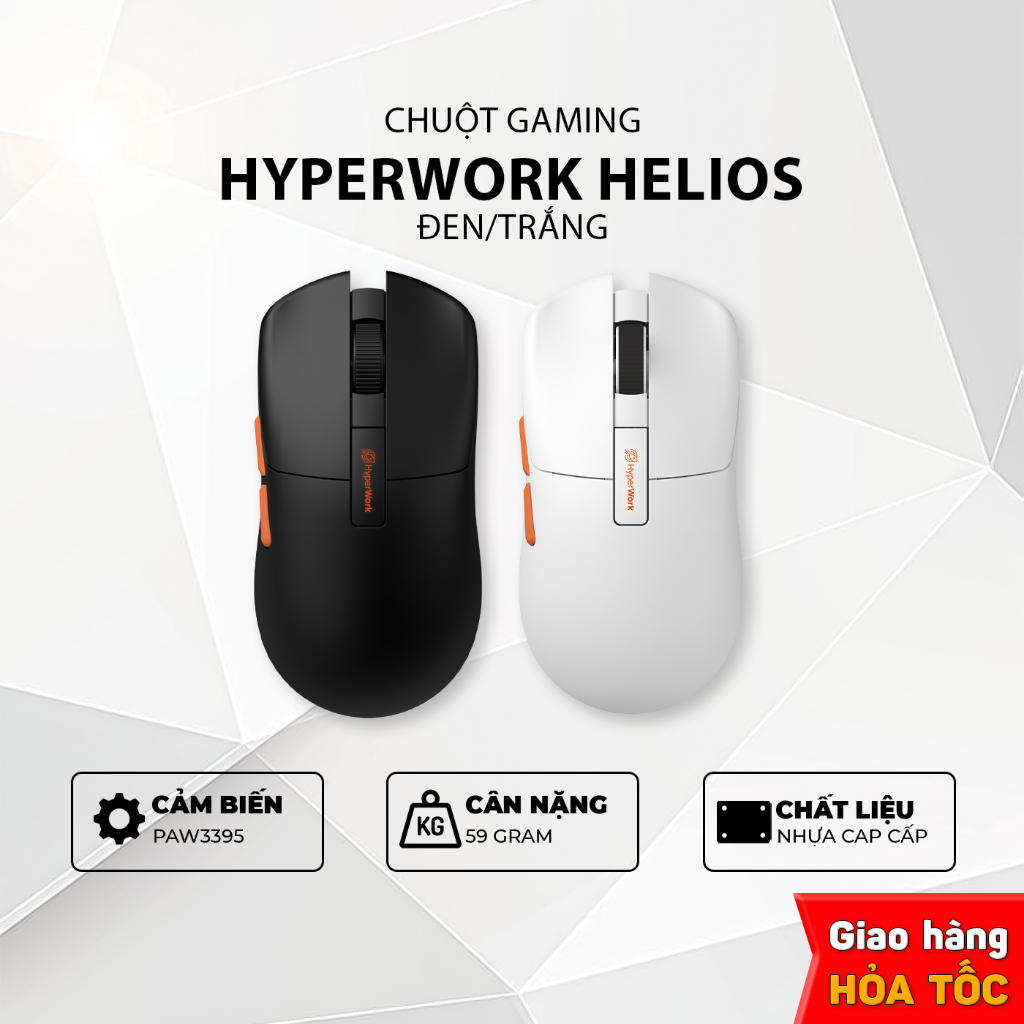Chuột gaming không dây HyperWork Helios GM01 (Hàng chính hãng) - 3 Mode ...