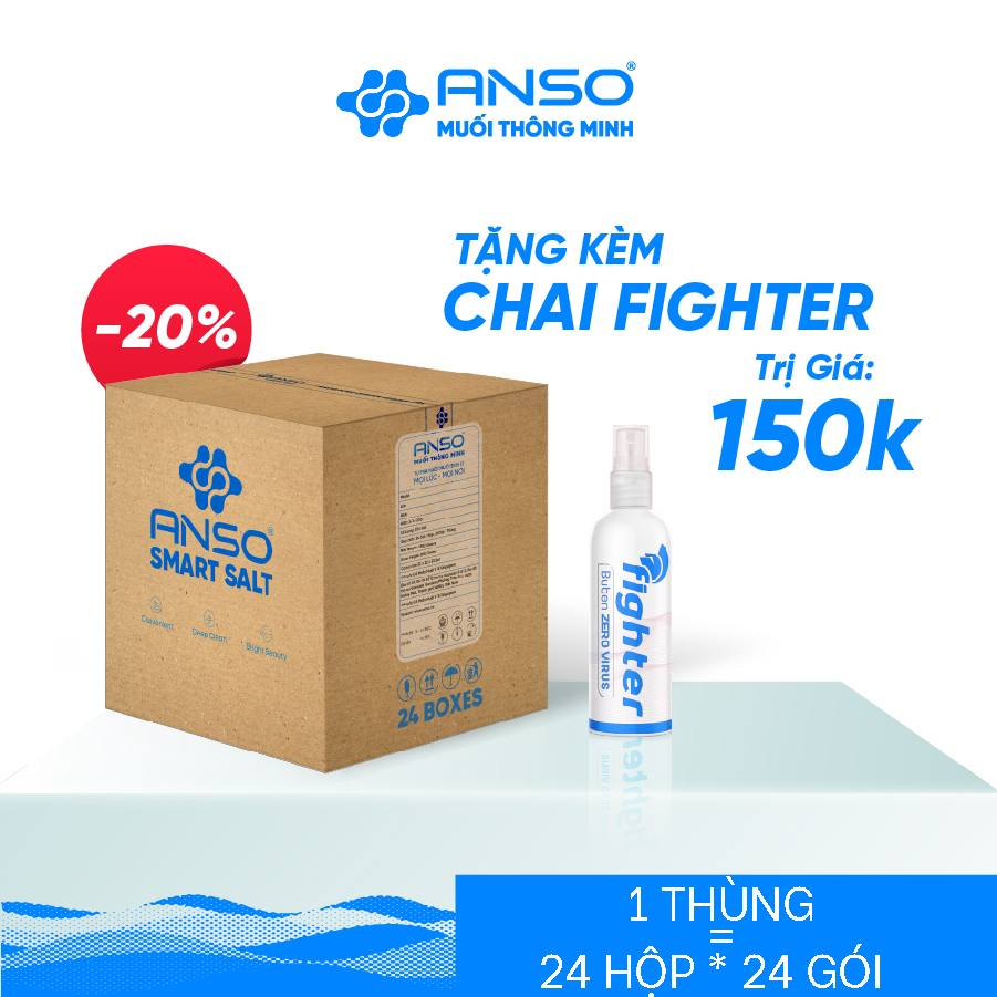 1 thùng ANSO - Nước muối sinh lý dạng gói dùng xúc miệng rửa mũi sử ...