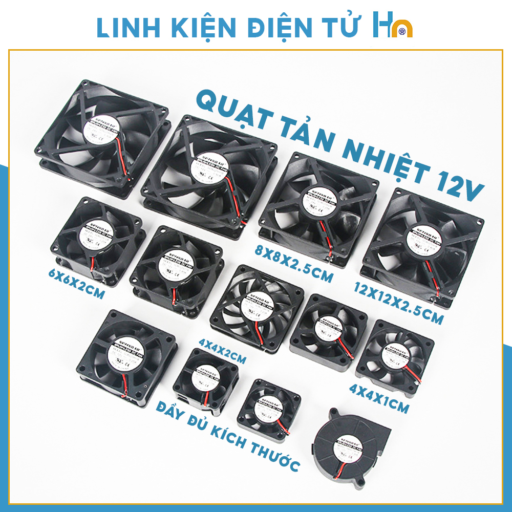 Quạt tản nhiệt 12V BRUSHLESS CHÍNH HÃNG - đủ kích cỡ 4cm 6cm 8cm 9cm 12cm | Shopee Việt Nam