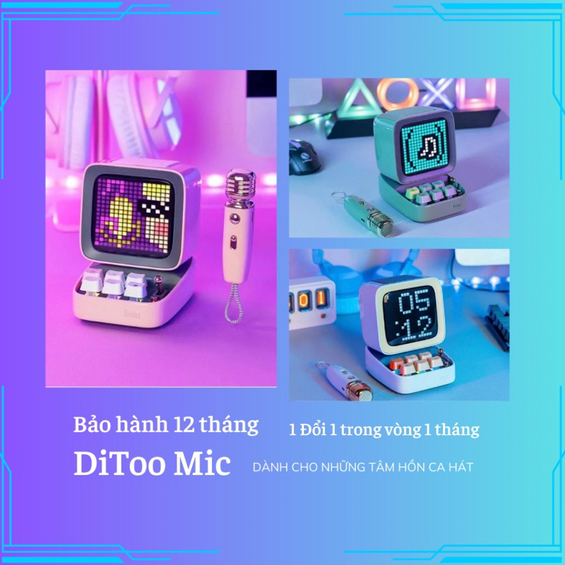 Loa bluetooth DIVOOM DITOO MIC 15w kết hợp micro karaoke và màn hình bàn phím chính hãng ...