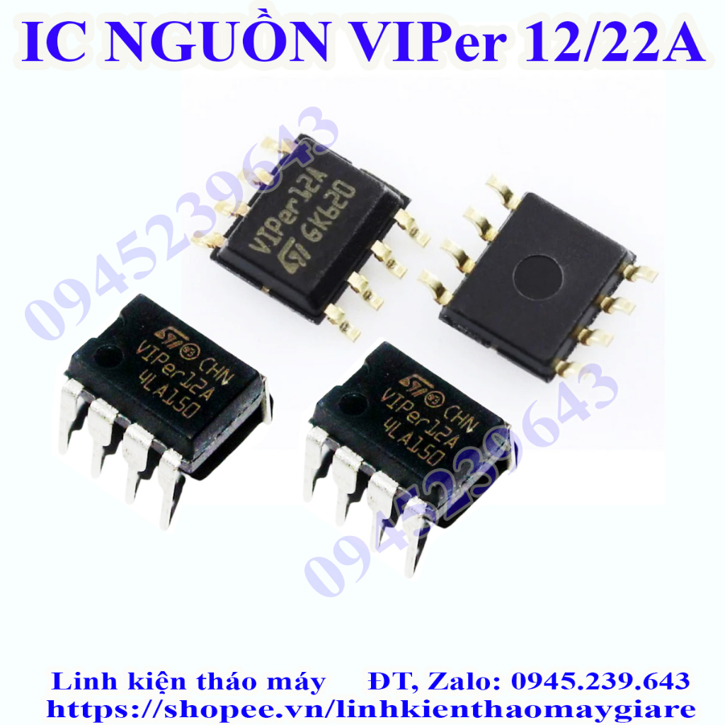 [Mới] SET 5 IC nguồn VIPer12A Viper22A SOP-8 DIP-8 chính hãng | Shopee ...