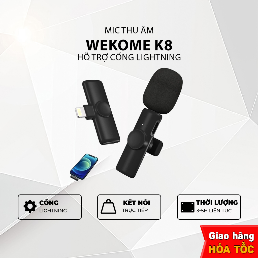 Micro thu âm K8 WEKOME - Độ nhạy cao - Lọc âm - Chất lượng âm thanh tuyệt vời - Hàng Chính Hãng ...