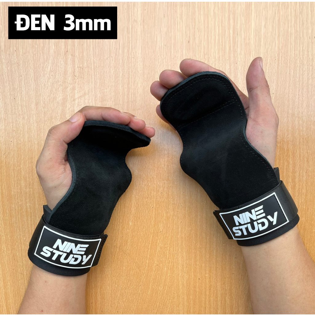 Găng Tay Tập GYM Hở Mu Bàn Tay Lifting Grips NINE STUDY - Dây Kéo Lưng ...