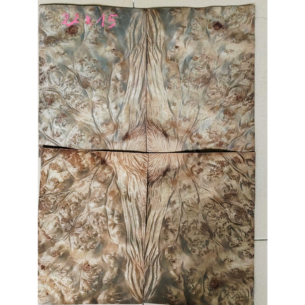 (Combo 2 tấm) Ván lạng veneer Nurl QC 150 x 210mm dùng làm đồ trang trí ...