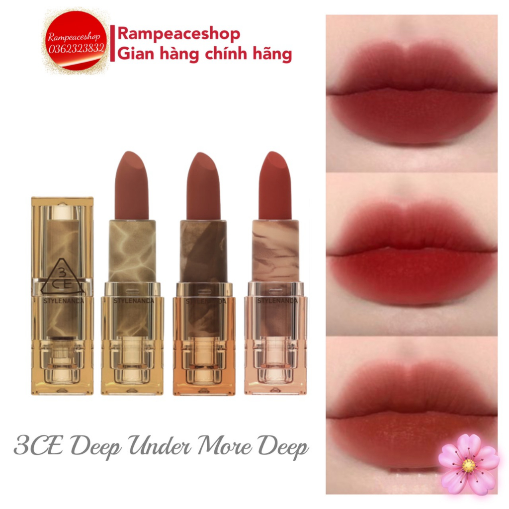 Son Thỏi 3CE Soft Matte Lipstick Version Deep Under More Deep | Shopee Việt Nam