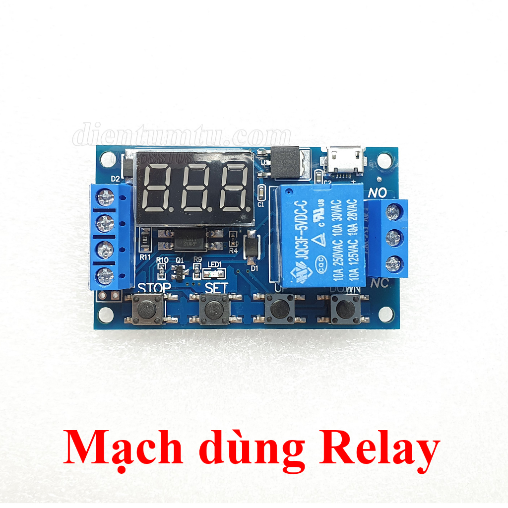 Mạch tạo trễ 0-999 phút dùng Relay JZ-801/M421 , Mạch hẹn giờ 5V-30V ...