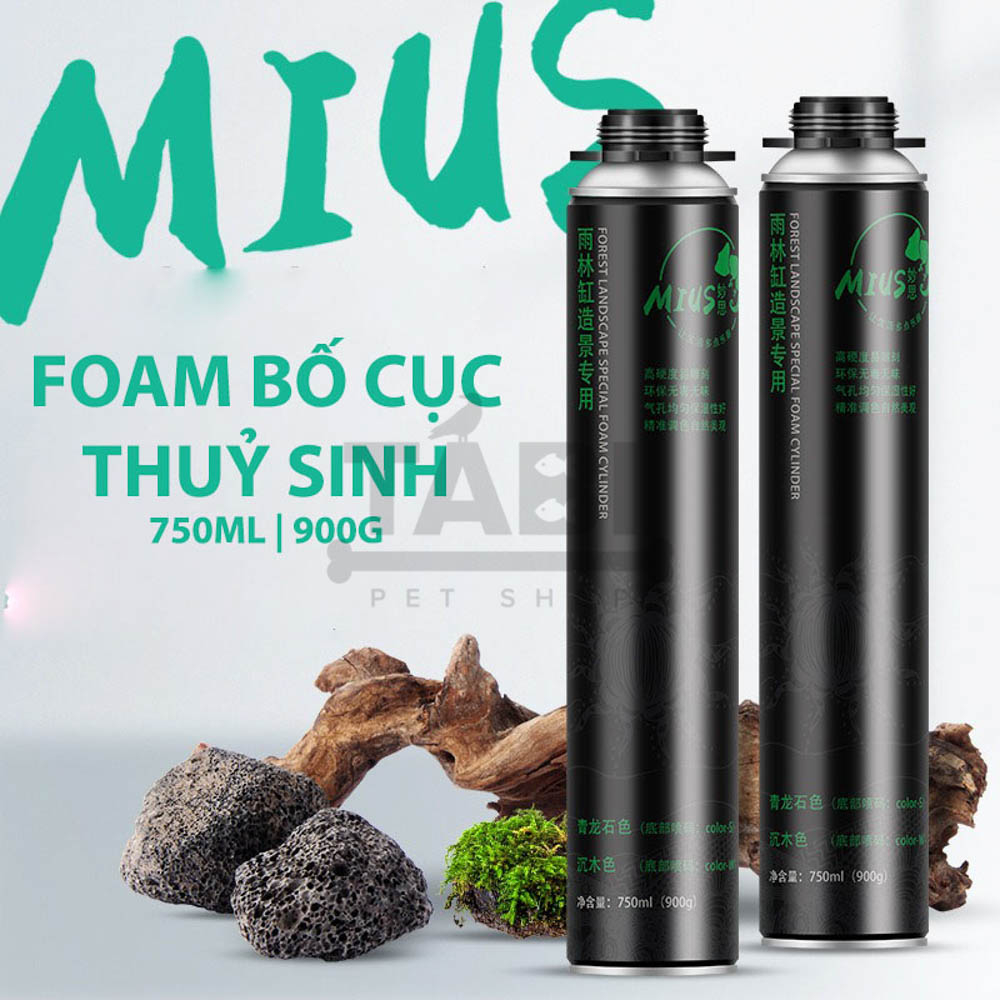Foam Mius, Keo Xịt Dán Rêu Mius - Foam Tạo Bố Cục, Tạo Khối Cho Hồ, Tường Rêu, Hồ Bán Cạn, Thuỷ ...