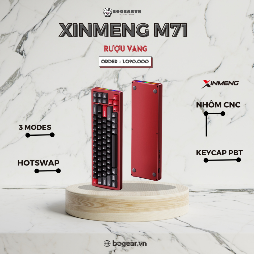 [Hàng đặt trước] Bàn phím cơ nhôm CNC XINMENG M71 Hotswap 5 pin , mạch xuôi ,rgb nhiều chế độ ...