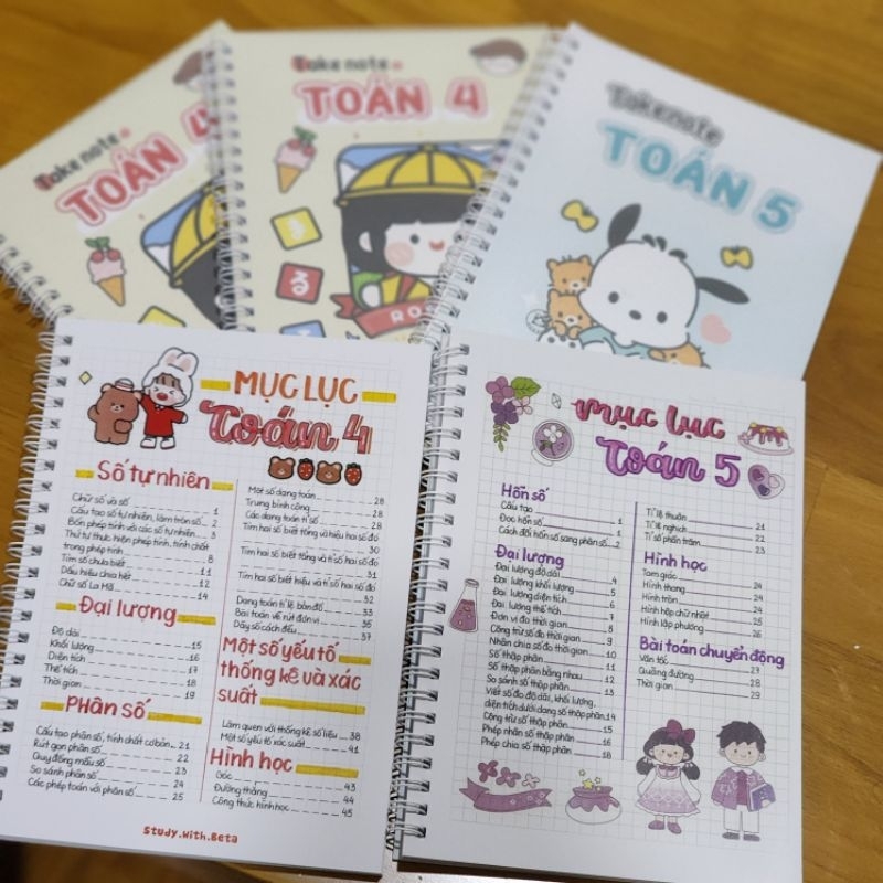 Sổ Take note tổng hợp kiến thức - Môn Toán - Lớp 2/3/4/5/8/9/10/11/12 ...