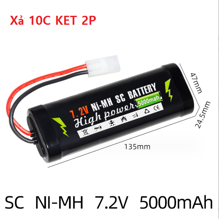 Pin Sạc Ni-Mh 7.2v 5000mah Xả 10C Xe Điều Khiển Thuyền Điều Khiển Henlong | Shopee Việt Nam
