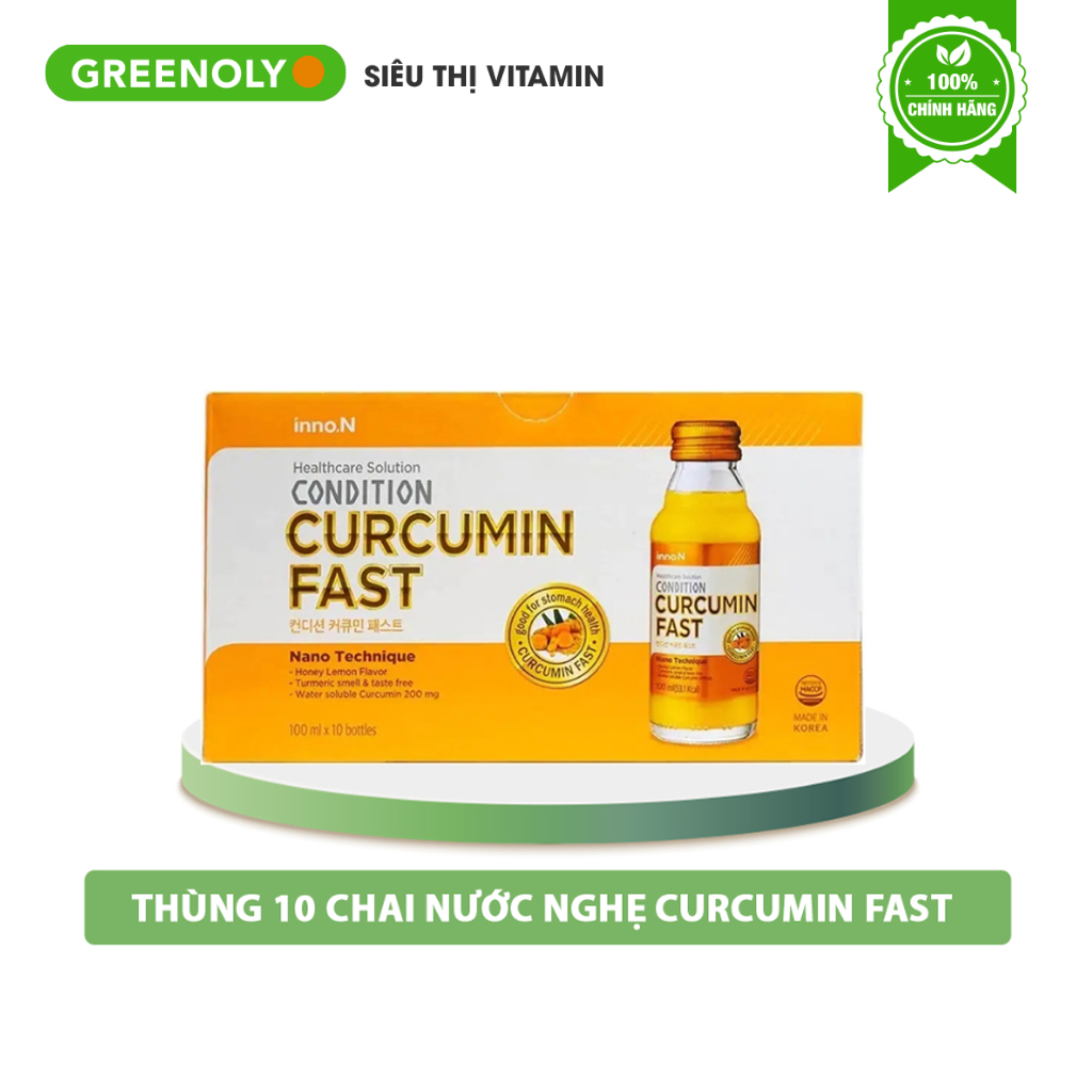 Hộp 10 chai nước tinh nghệ Nano Curcumin Condition Curcumin Fast hỗ trợ ...
