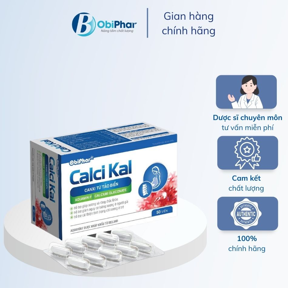 Calci Kal (vỉ) - Obiphar - Bổ sung canxi cho cơ thể giúp xương và răng ...