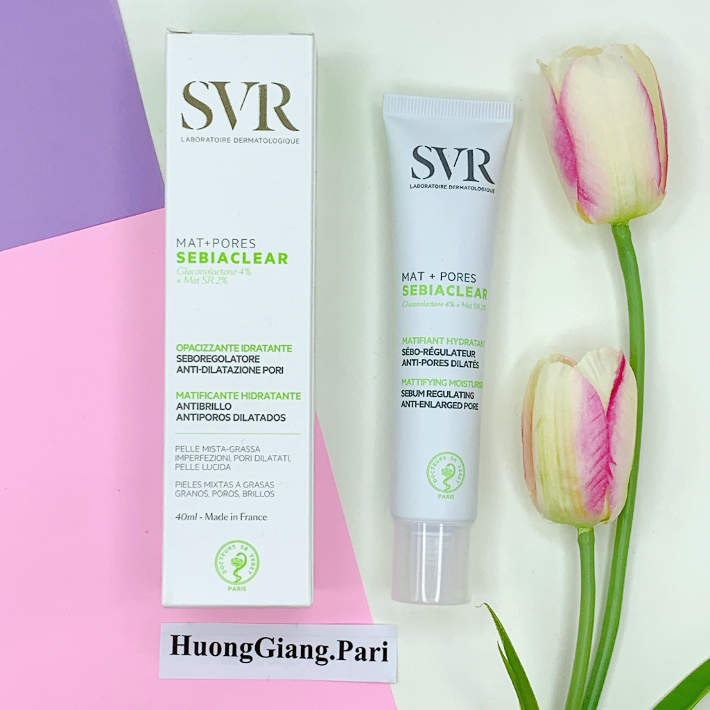 Kem dưỡng SVR Active Gel Sebiaclear Mat + Pores giảm mụn kiềm dầu thông ...