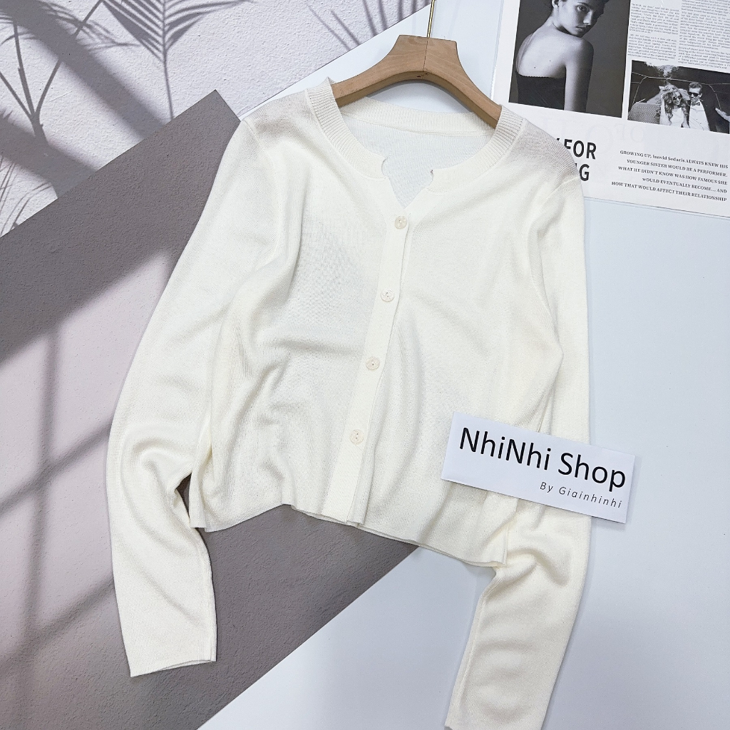 Áo khoác mỏng len cadigan khuy, Áo len trơn cài khuy mềm mịn AL1115 ...