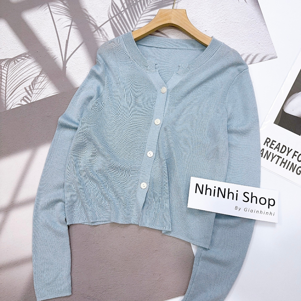 Áo khoác mỏng len cadigan khuy, Áo len trơn cài khuy mềm mịn AL1115 - NhiNhi Shop | Shopee Việt Nam