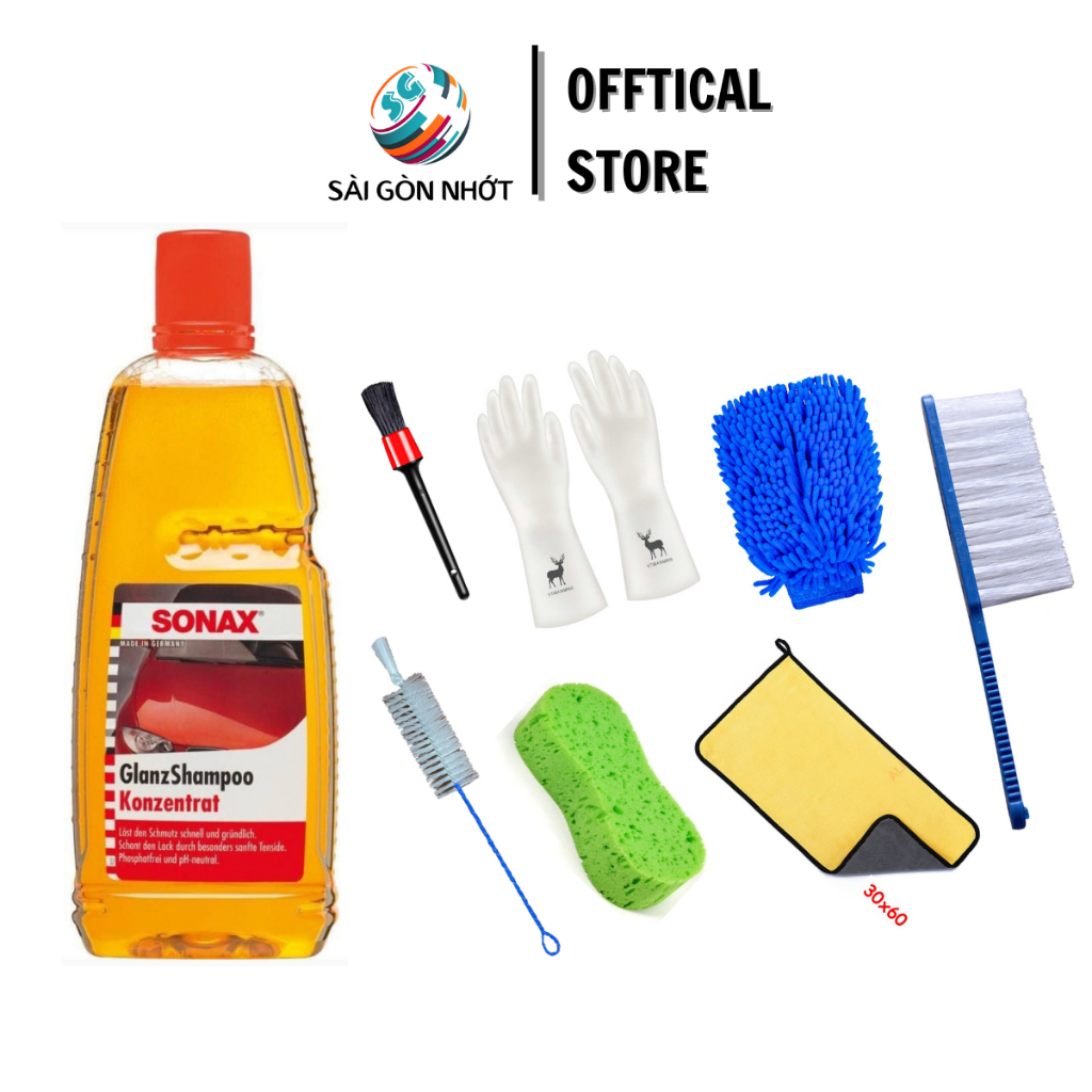 SGN2 COMBO 8, XÀ BÔNG RỬA XE SONAX Gloss Shampoo 1L Đậm Đặc,Sạch Sáng ...