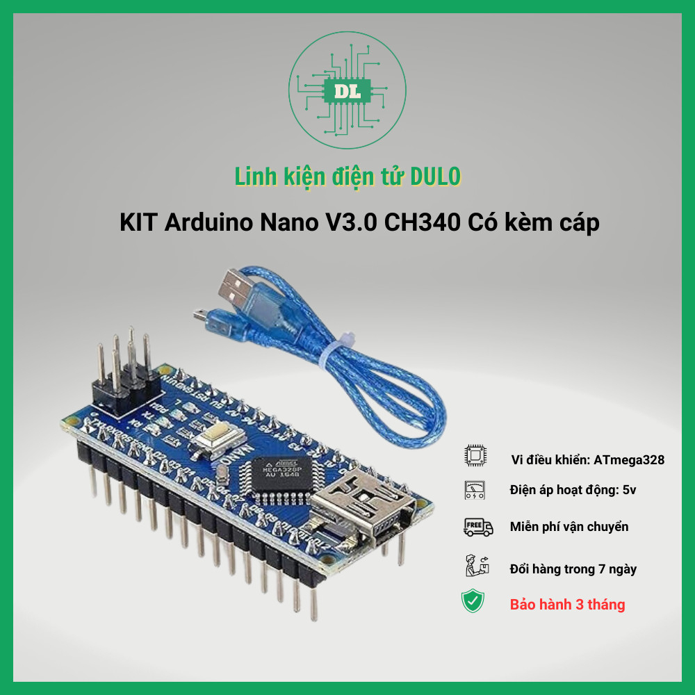 Bảng Mạch Nano V3.0 Atmega168P Cho Arduino Nano Ch340 Usb Nano 328p Nano 3.0 | Shopee Việt Nam