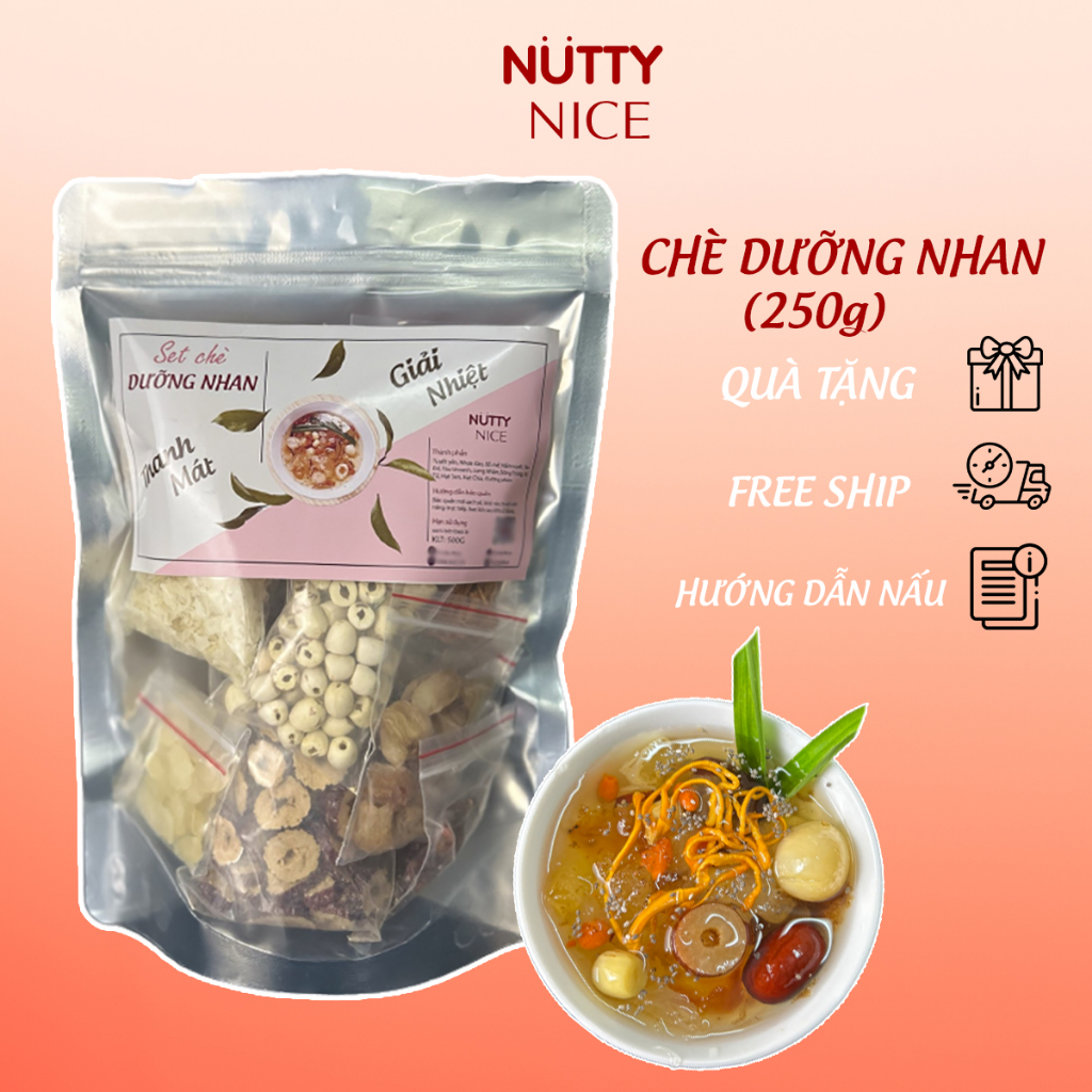 Set nguyên liệu nấu chè dưỡng nhan tuyết yến 13 vị 500gam 25 30 chén NUTTY NICE | Shopee Việt Nam