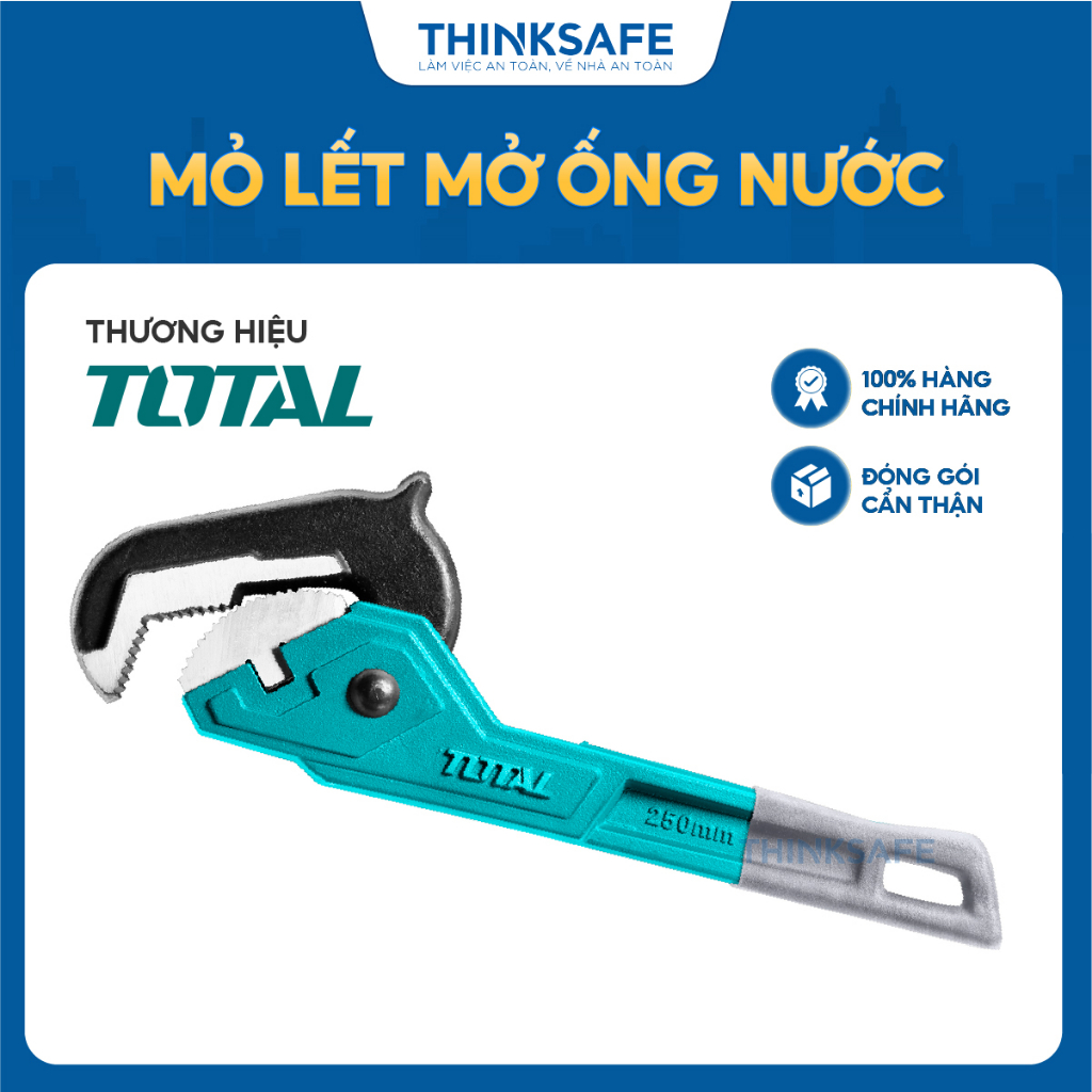Mỏ lết mở ống nước tự động Total, kích thước 10 - 14 inch, chuyên dụng cao cấp thép carbon cứng ...