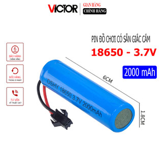 Pin lithium có thể sạc lại 18650 3.7v sm-2p 2000mah, Pin có sẵn giắc ...
