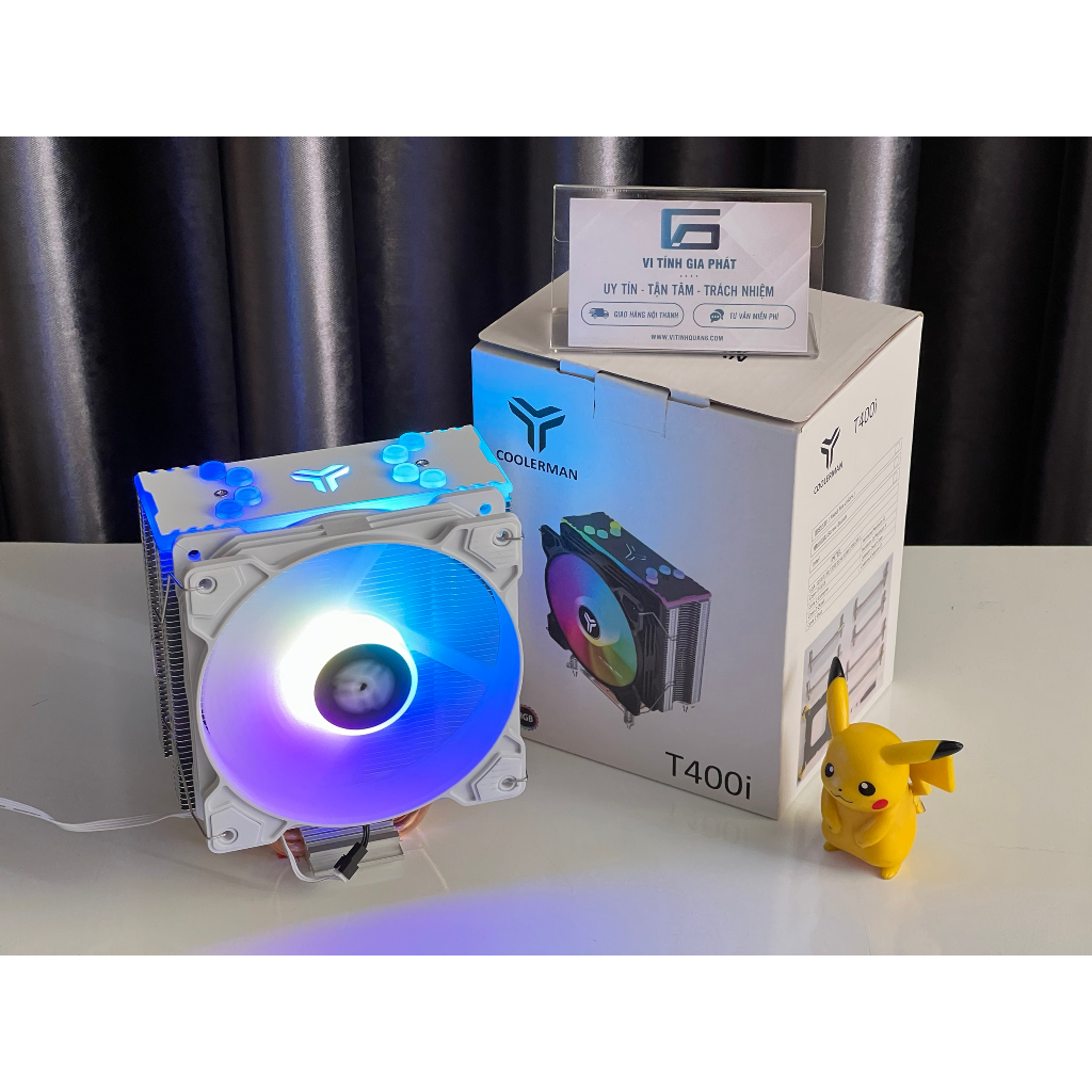 Quạt Tản Nhiệt T400I Coolerman Led RGB + Tặng Kèm Keo Tản Nhiệt (2 màu ...