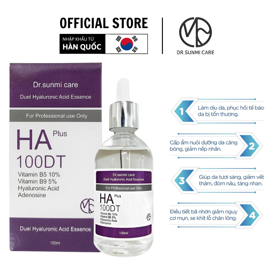 Combo Serum cấp ẩm phục hồi da và Kem dưỡng Dr.Sunmi Care HA Plus 100DT ...