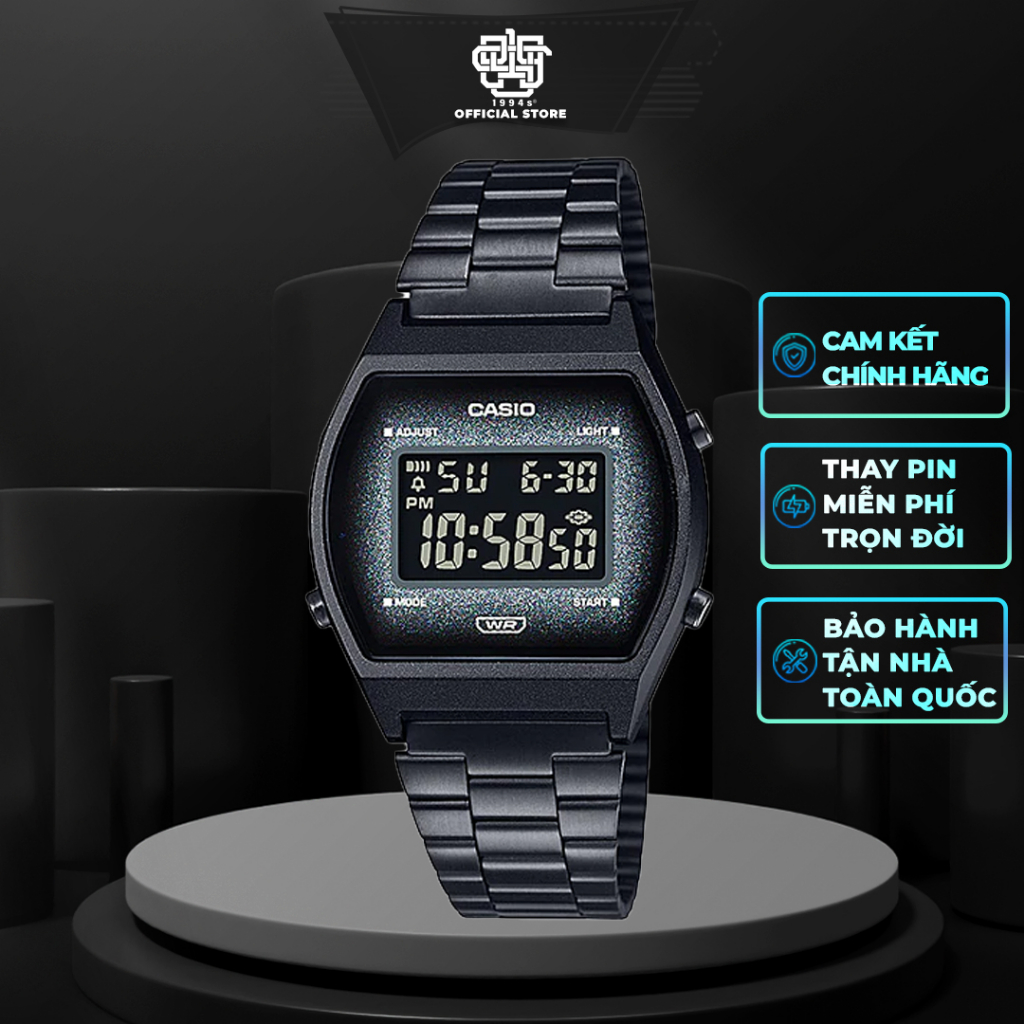 Đồng hồ Unisex Casio B640 / B640WBG-1B dây thép chính hãng, chống nước ...