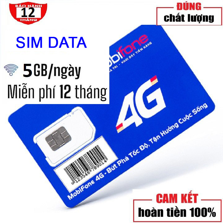 SIM MobiFone 5G 12MDT50 5Gb/ngày không nghe gọi được | Shopee Việt Nam