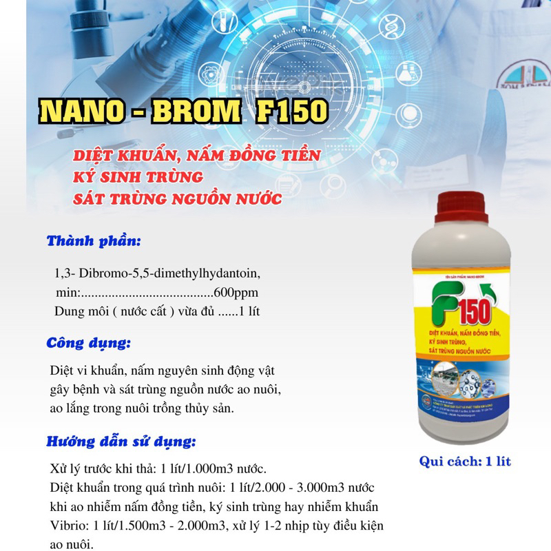 NANO - BROM F150 ( DIỆT KHUẨN, NẤM ĐỒNG TIỀN KÝ SINH TRÙNG SÁT TRÙNG ...