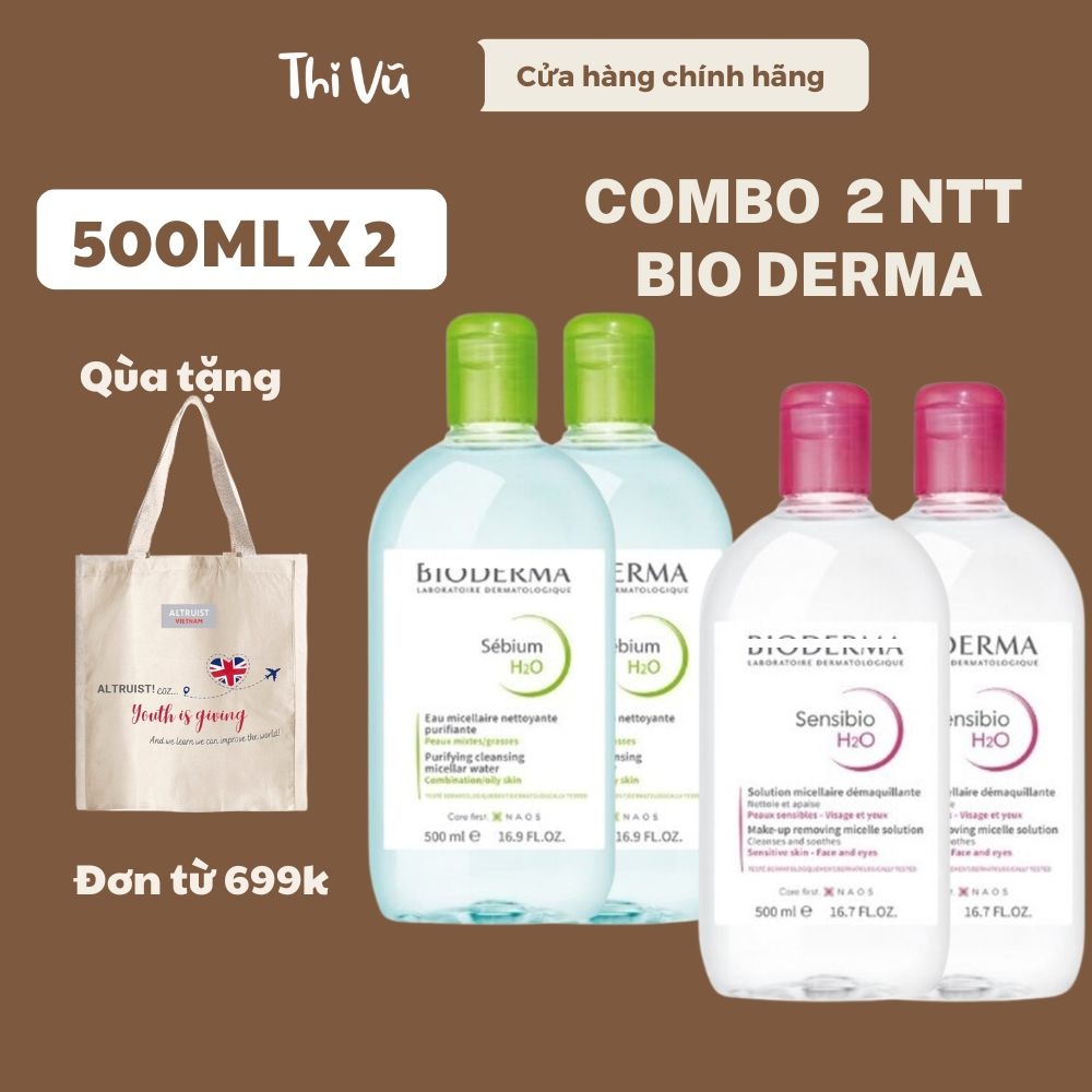 Combo 2 Nước Tẩy Trang Dành Cho Da Dầu Mụn Nhạy Cảm Biodema Sensibio ...