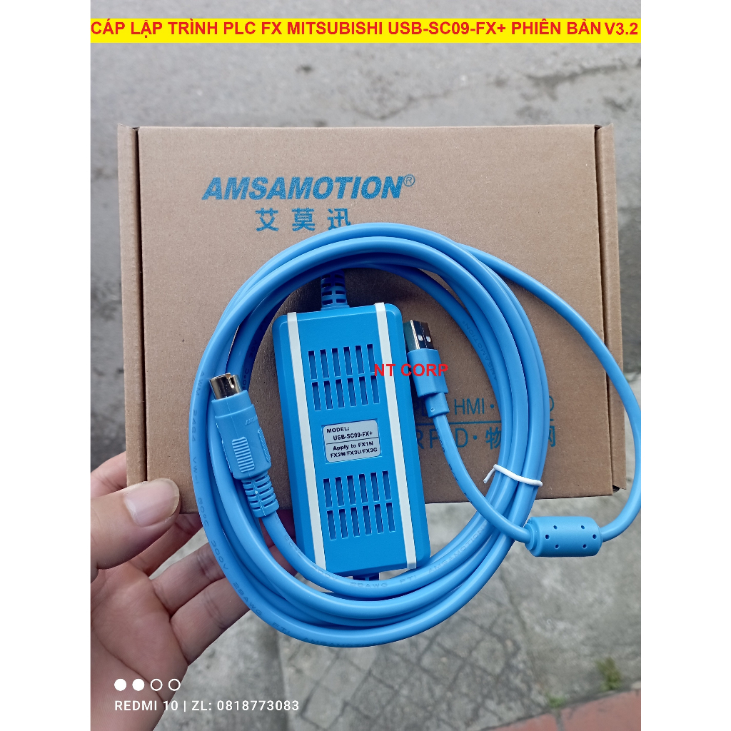 Cáp lập trình PLC Mitsubishi dòng FX USB-SC09-FX giá rẻ, áp dụng cho ...