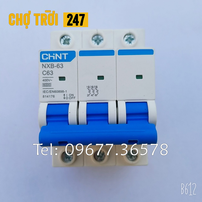 Aptomat MCB Chint NXB-63 32A, 40A, 63A át cài 2P/3P | Shopee Việt Nam
