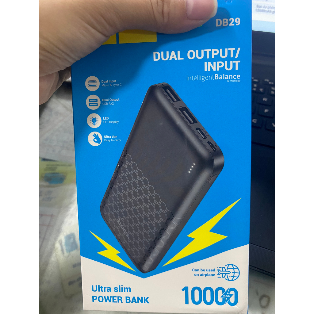 Sạc pin dự phòng ultra slim dung lượng 10.000mah DB29 | Shopee Việt Nam