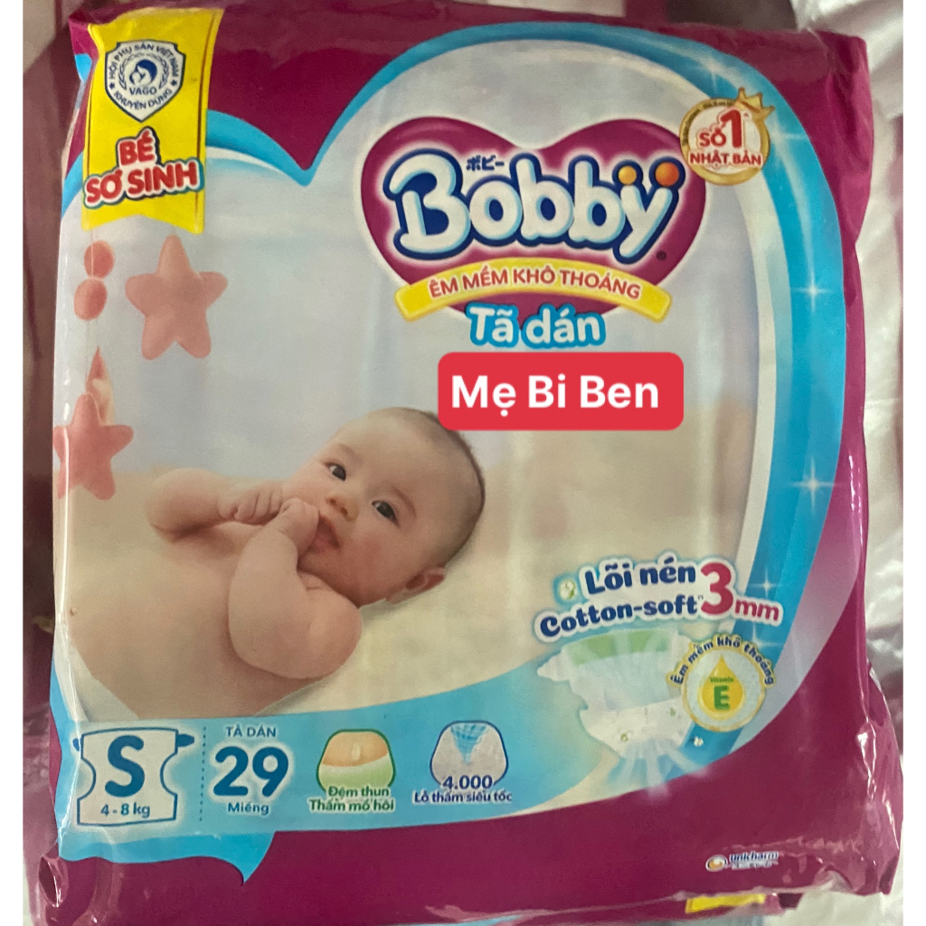 [GÓI NHỎ S11] Tã Dán Bobby Every Đệm Thun Thấm Mồ Hôi Size S11/S29 miếng - dành cho bé 4-8kg ...