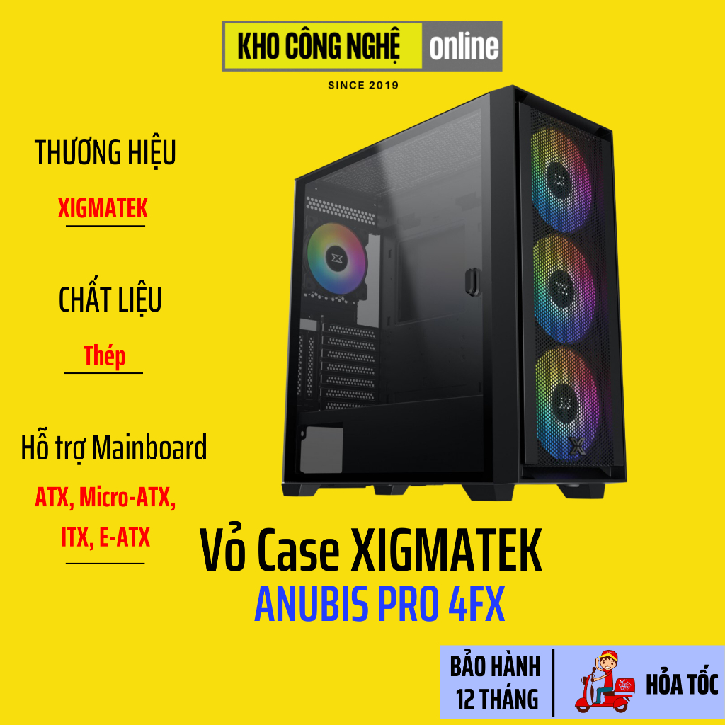 Vỏ Case Máy Tính XIGMATEK ANUBIS PRO 4FX (EN40771) - PREMIUM GAMING E-ATX, KÈM 04 FAN ARGB (Hàng ...